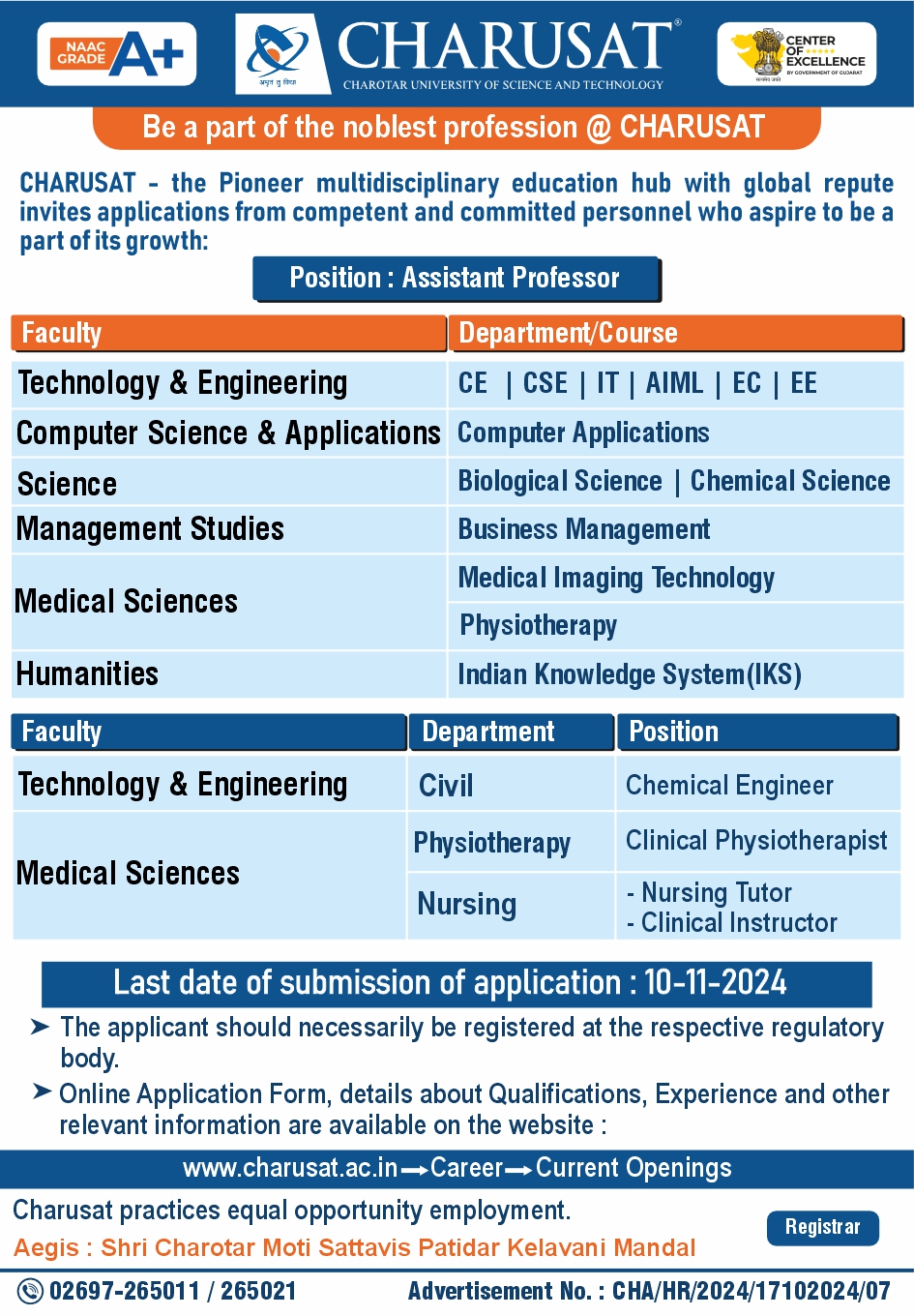 CHARUSAT | Best Private University in Gujarat
